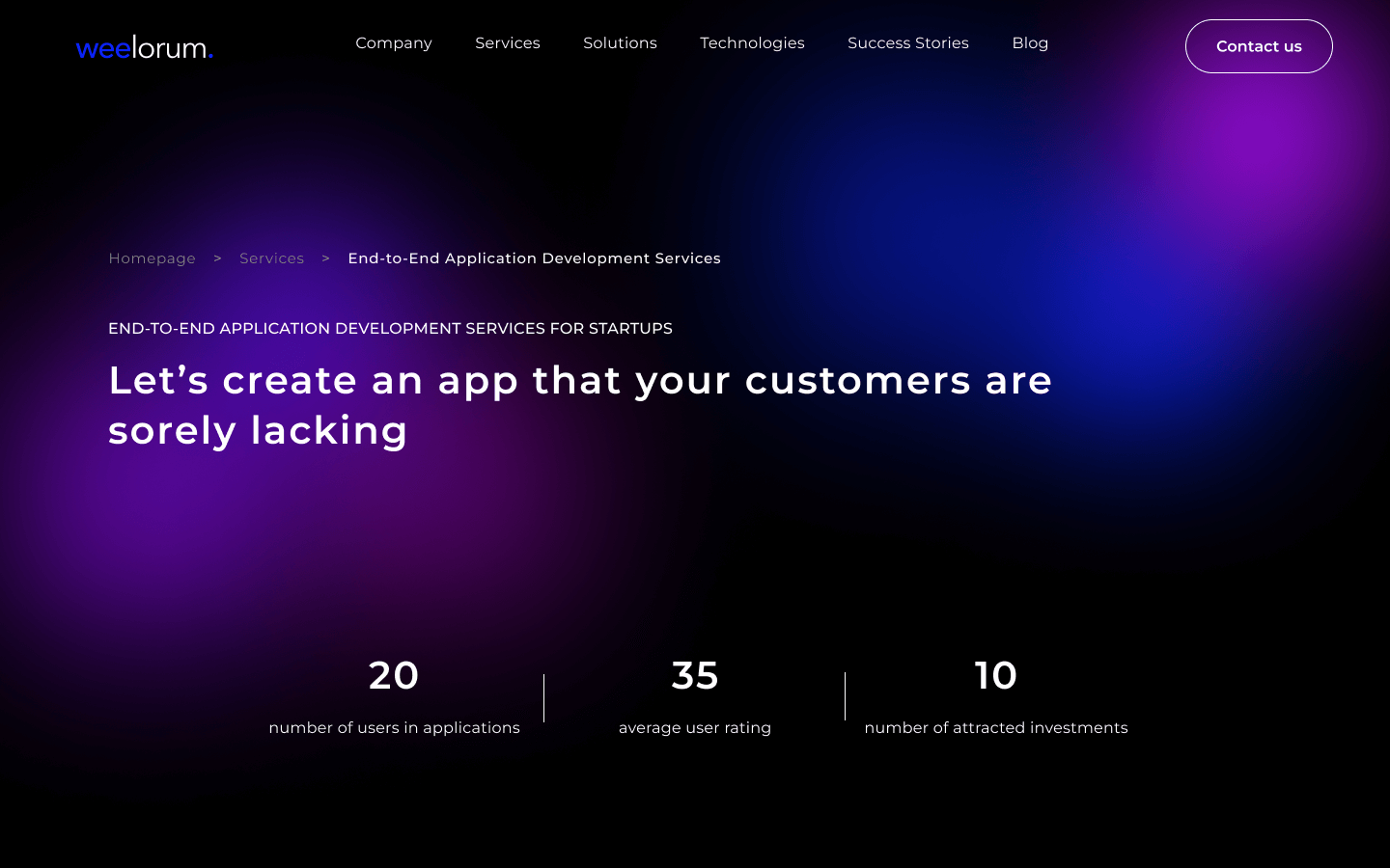End-to-End Application Development Services | Weelorum