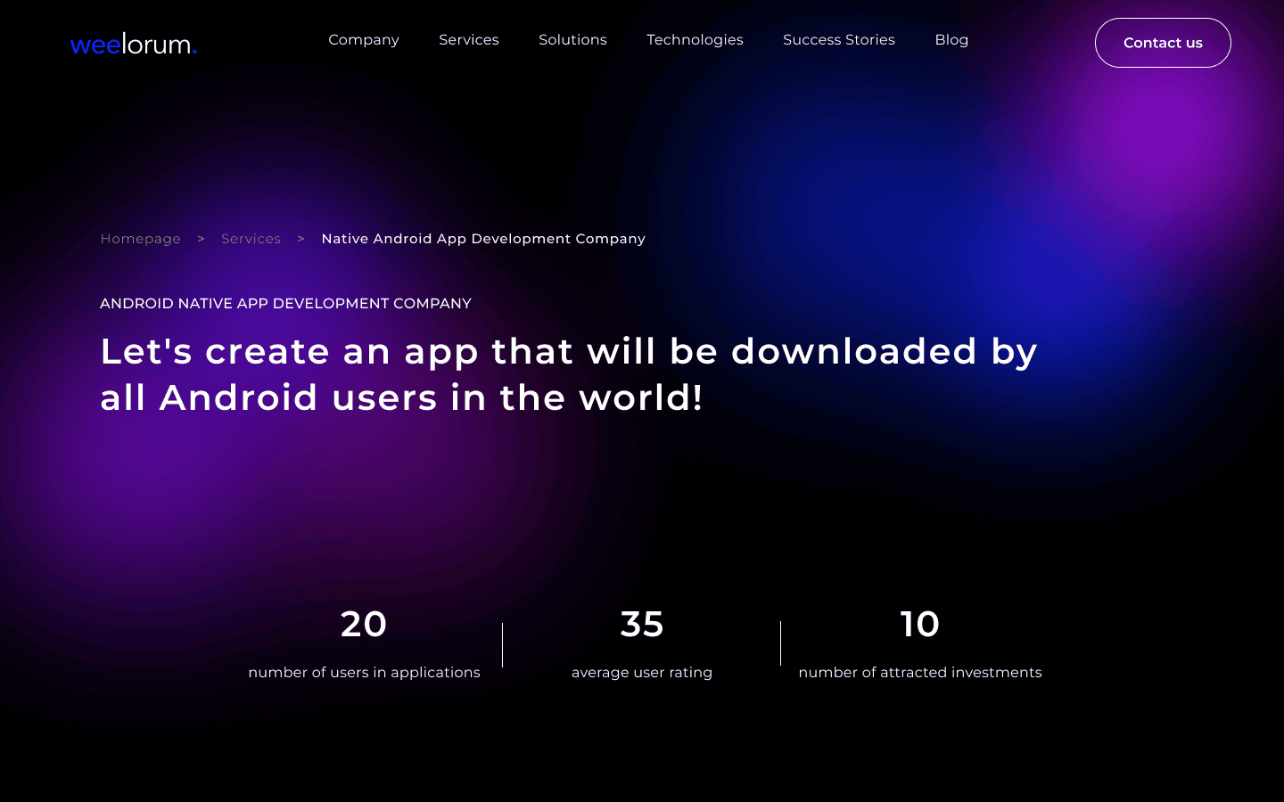 Native Android App Development Company | Weelorum