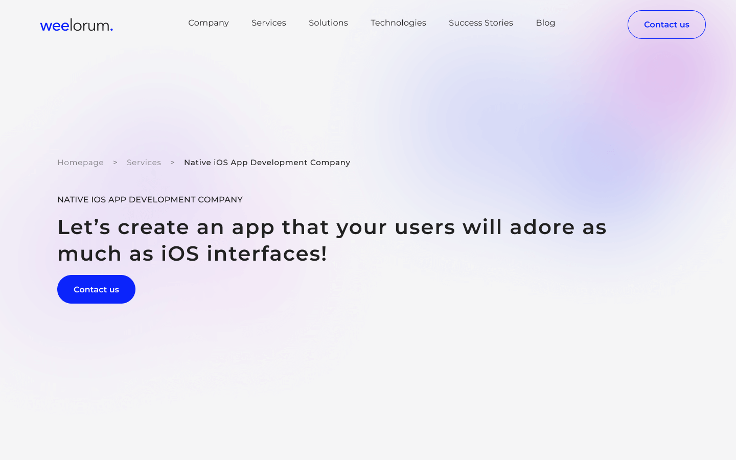 Native iOS App Development Company | Weelorum