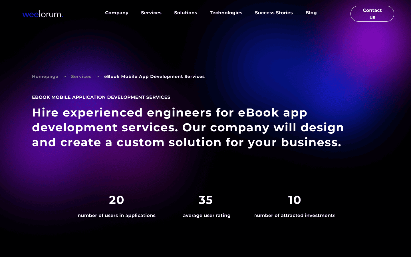 eBook Mobile App Development Services | Weelorum