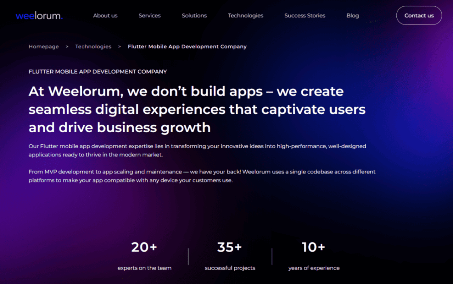 Flutter Development Services For Ios And Android Weelorum